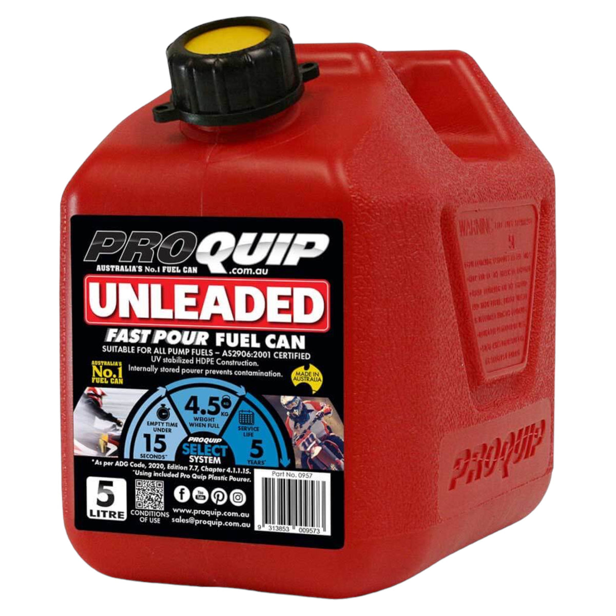 Pro Quip Unleaded 5L Fuel Can/ Jerry Can — Carthy's Car Care