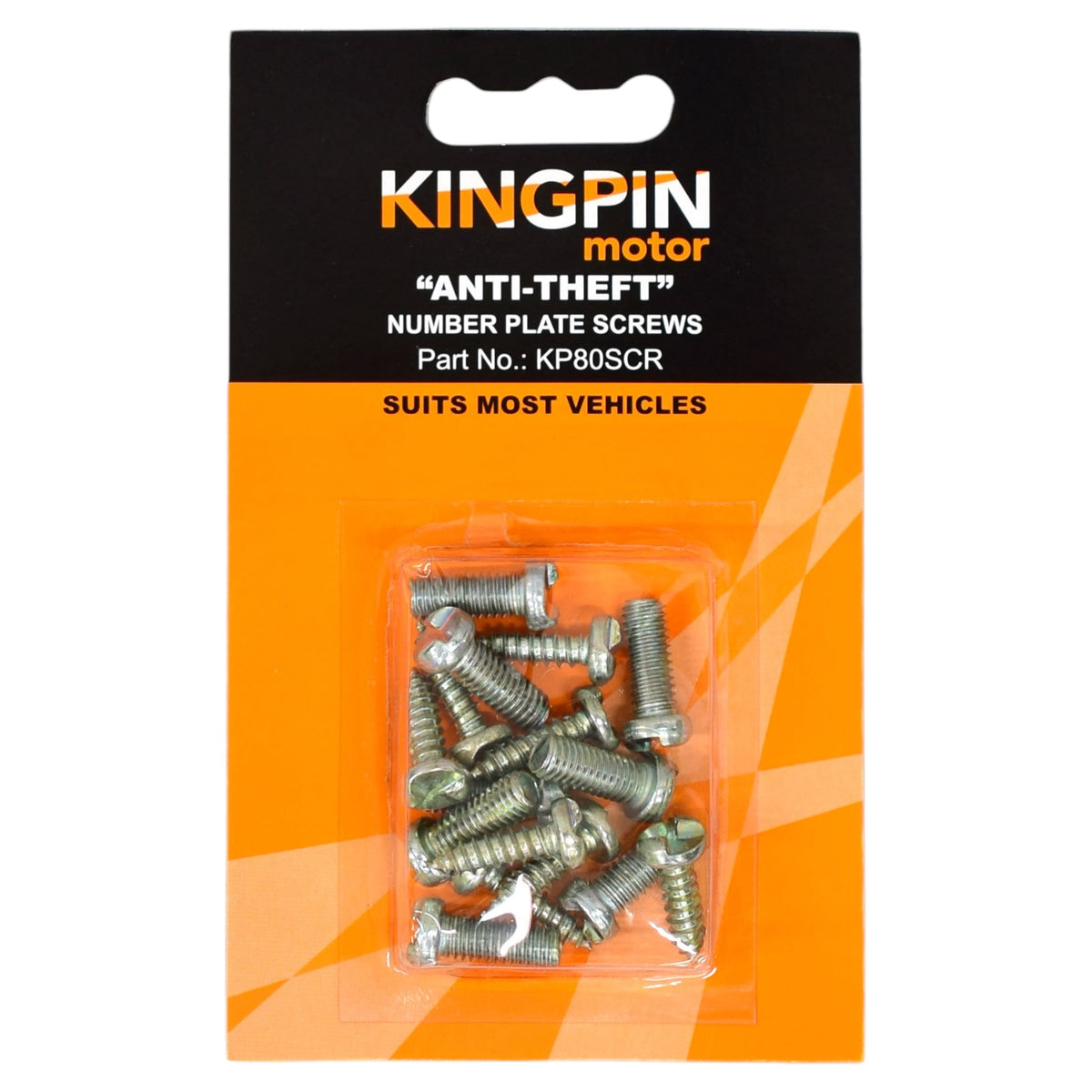 Kingpin ANTI-THEFT Number Plate Screw Kit — Carthy's Car Care