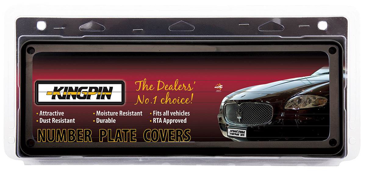 Kingpin Standard Number Plate Covers (pinstripe) — Carthy's Car Care